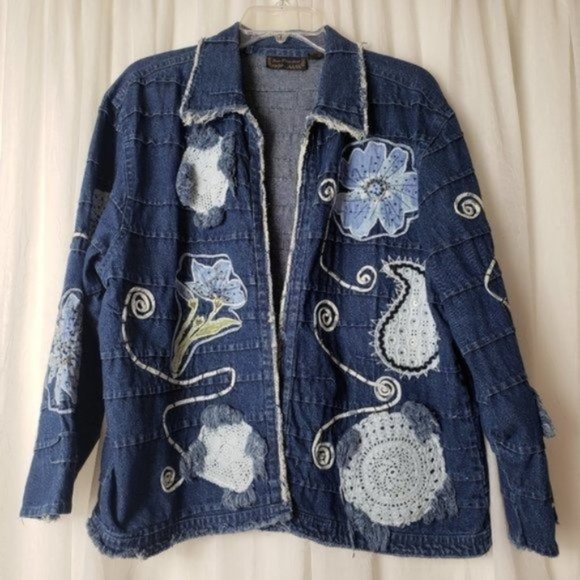 new directions | Jackets & Coats | New Direction Jean Cottage Floral ...